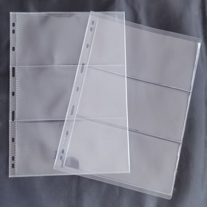 10 Sheets Clear Currency Sleeves for 9-Hole Binder PVC 9-Hole Stamp ...