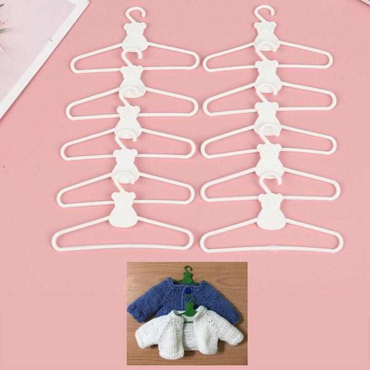 10 mini Hangers white coat Dress doll Plastic Clip hangers For Doll ...