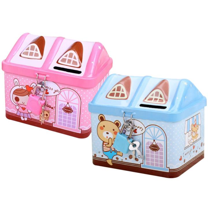 Metal House Money Bank with Lock 4.5×3.5×4 Inch | Daraz.com.bd