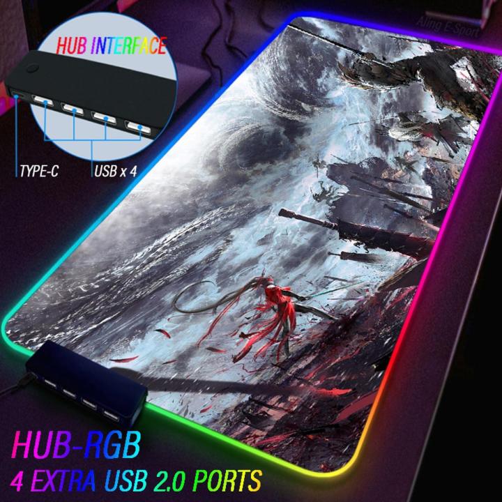 Diy Customized Naraka Bladepoint Luminous Mouse Pad RGB Color Changing ...