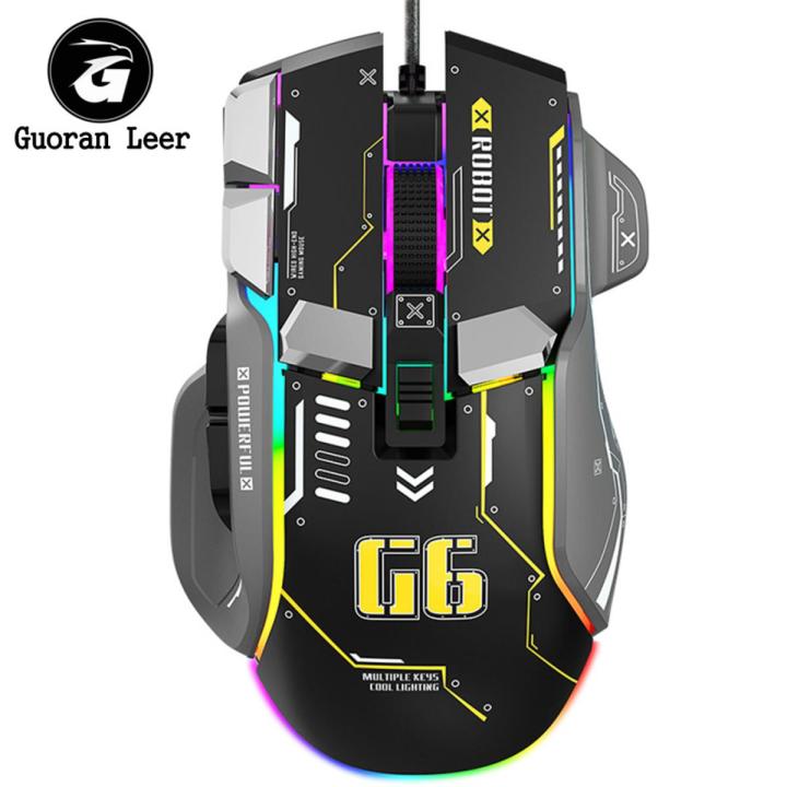 RGB Wired Gaming Mouse With 13 Lights RGB Backlit 12800 DPI Adjustable ...