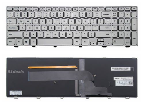 Del Inspiron 15 7000 Series 7537 Keyboard Backlit With Frame Silver ...