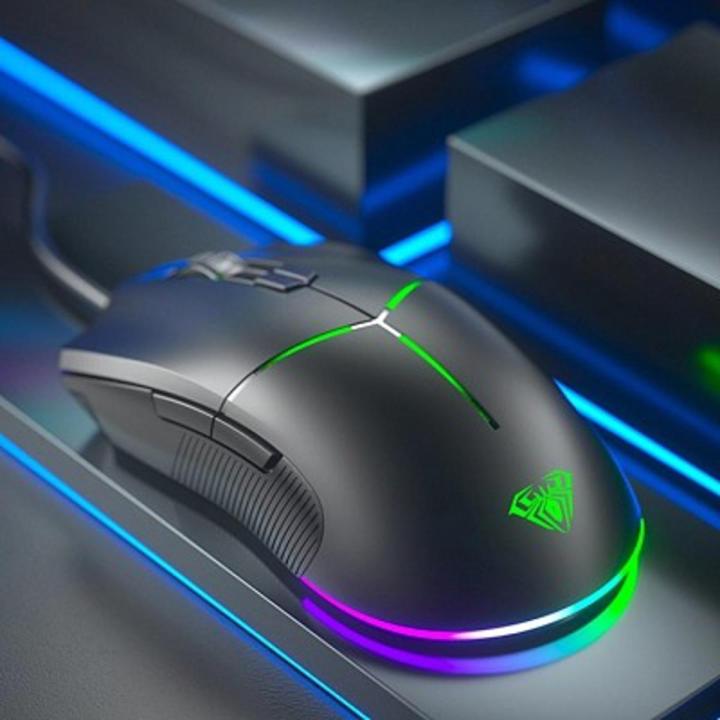 AULA F820 Gaming Mouse 6-speed DPI 6400 Ergonomic USB Optical Mouse Multiple Backlight Modes 6+1 ...