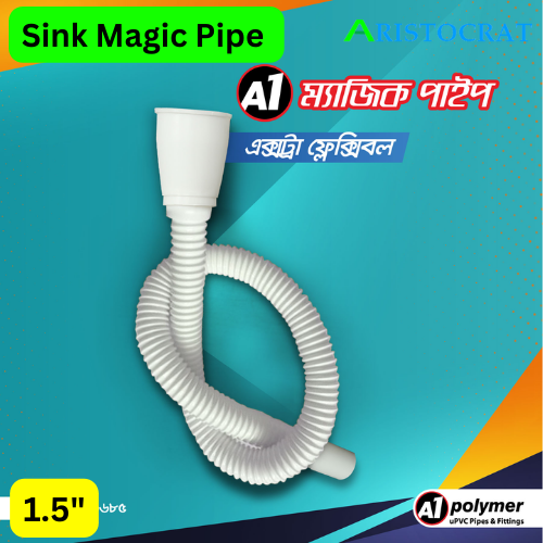 Sink 1.5" magic Pipe Flexible Pipe White Off White Colour use in Sink ...