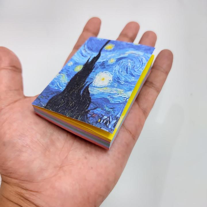 Starry Night multicolor paper MINI Notebook (3.1''/2.3'' size 100 sheet ...