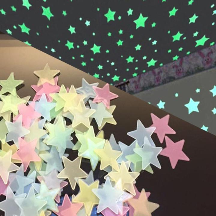 100 Pcs 30cm 3D Star Luminous Wall Stickers | Daraz.com.bd