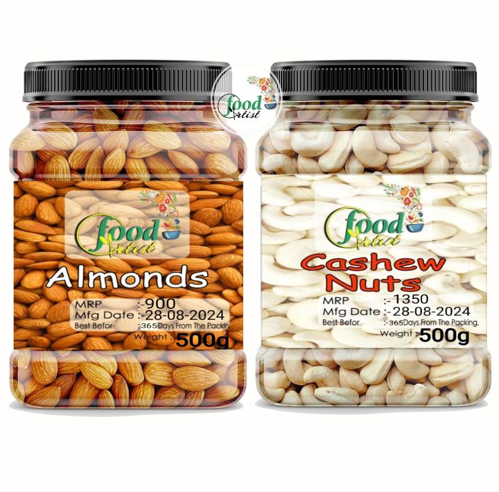 Nuts Combo Pack{Almonds-500g & Cashew Nuts-500g}-1KG | Daraz.com.bd