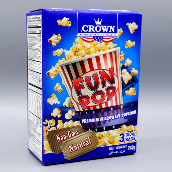 Crown Fun Pop Corn Natural 240 gm | Daraz.com.bd