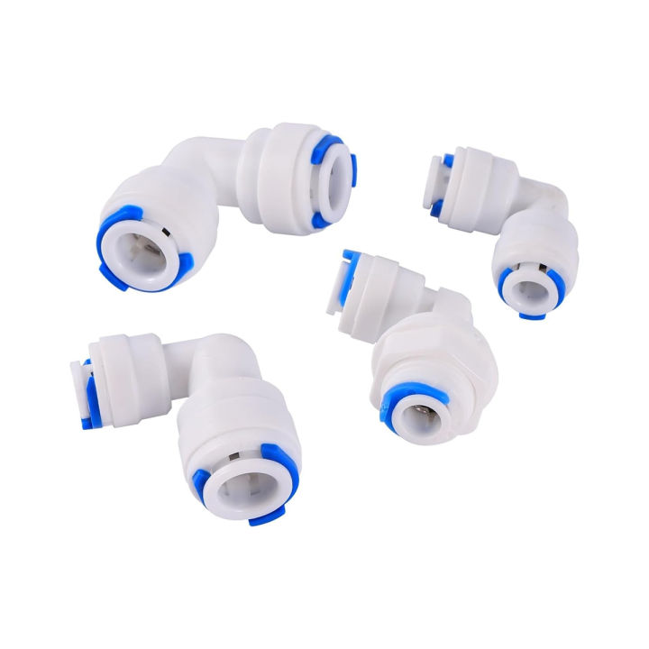 1/4" to 1/4" Tube Push Fit Union L Elbow Quick Connect RO Water Filter ...