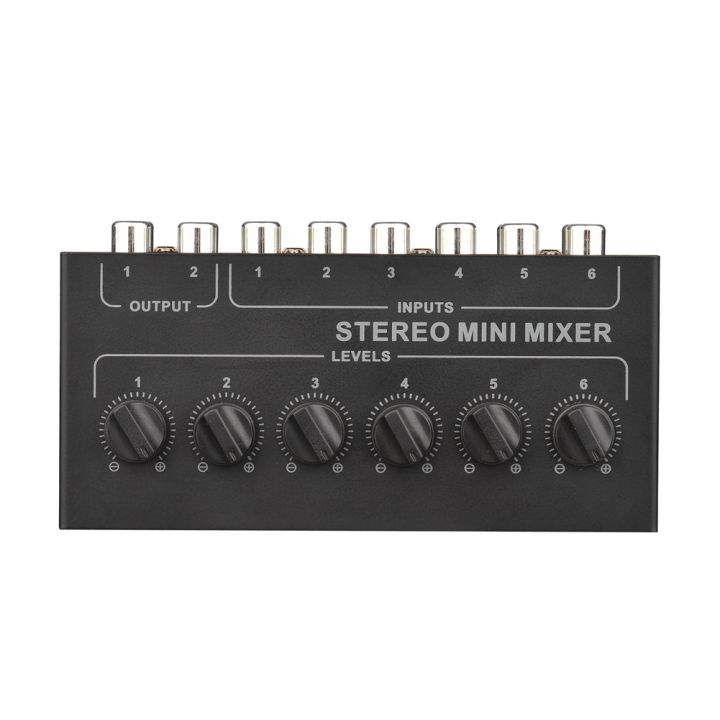RCA Portable Audio Mixer 6 in 2 Out Stereo Distributor Volume Control ...