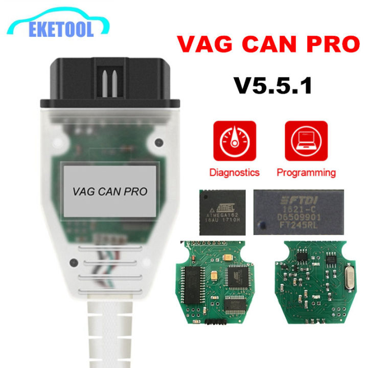 New V5.5.1 VCP OBD2 Diagnostic For VAG CAN PRO FT245RL FTDI Multi ...