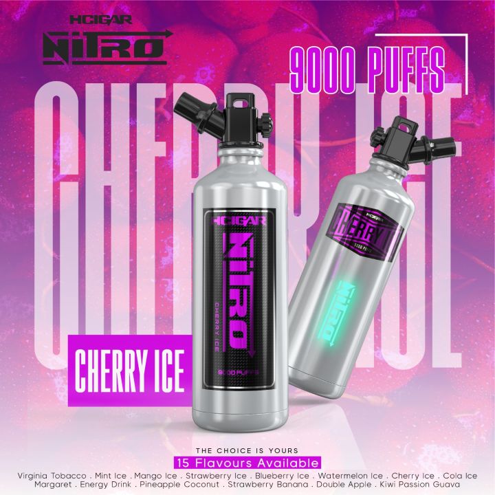 Nitro 9000 Puffs Cherry Ice Flavour Disposable Vape | Daraz.com.bd