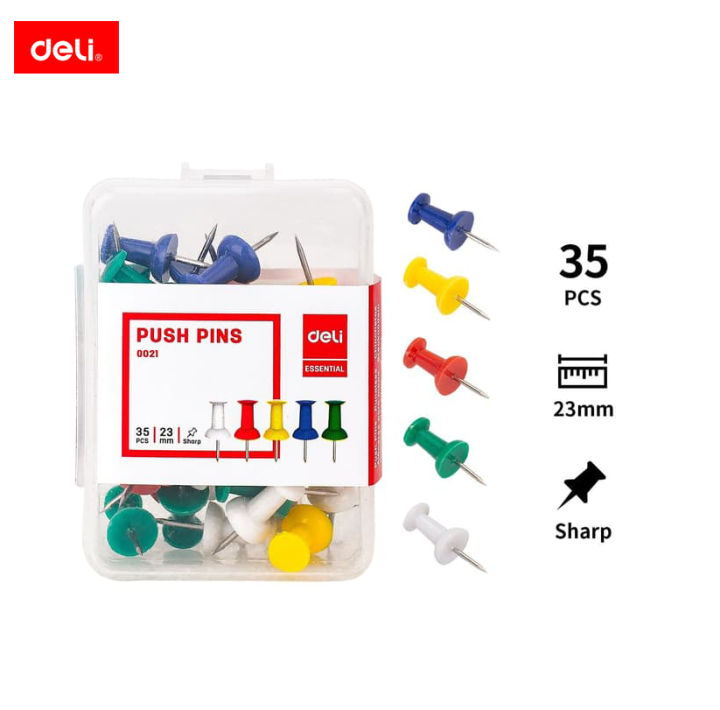 Deli Colour Push Pin - 35pc - 23mm | Daraz.com.bd