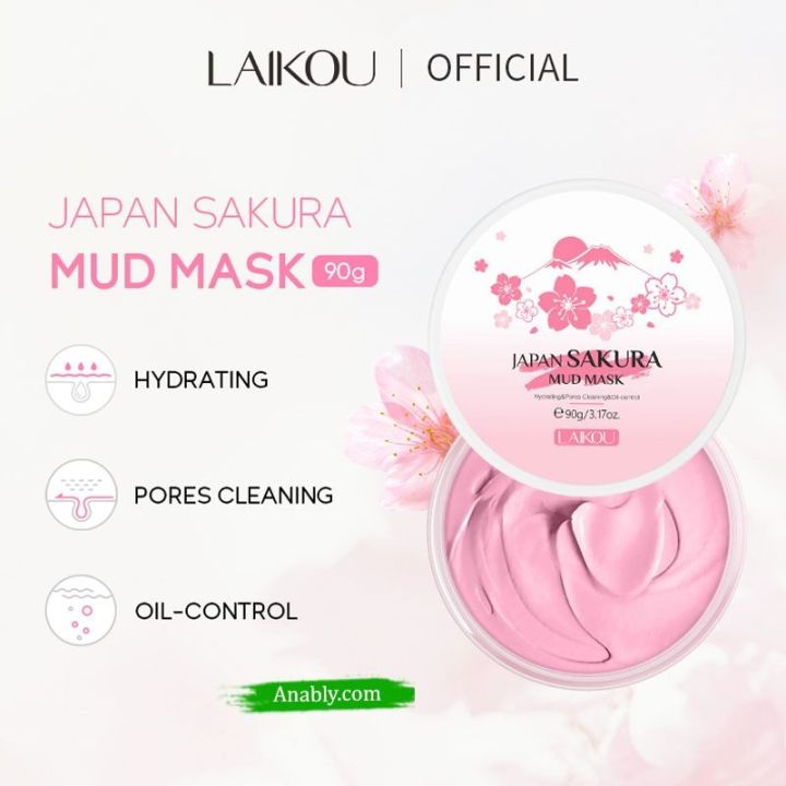 LAIKOU Japan Sakura Hydrating, Pores Cleansing & Oil Control Mud Mask- 90g | Daraz.com.bd