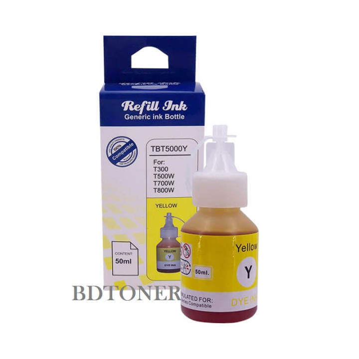 Brother Ink TBT5000 Yellow Compatible for Printer T300, T500, T700 ...