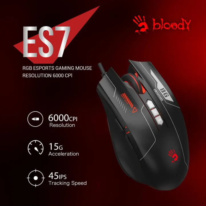A4tech Bloody ES7 RGB eSports Gaming Mouse - 6000 CPI - RGB Lighting ...