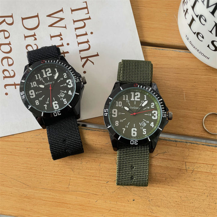 【Hengli jewelry story】Canvas Strap Calendar Watch for Men and Women ...