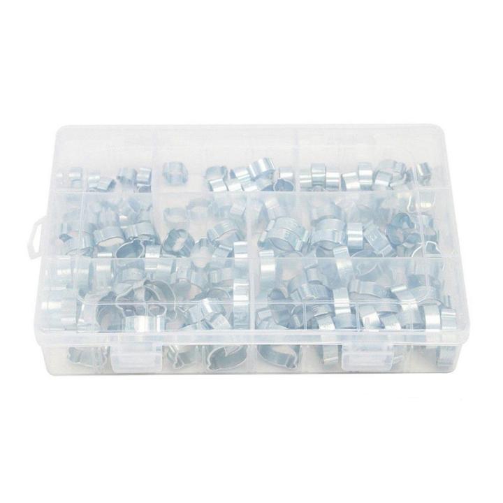 140Pcs Zinc Plated Double Ear Clamp Air Fuel Hose Pipe O Clip ...