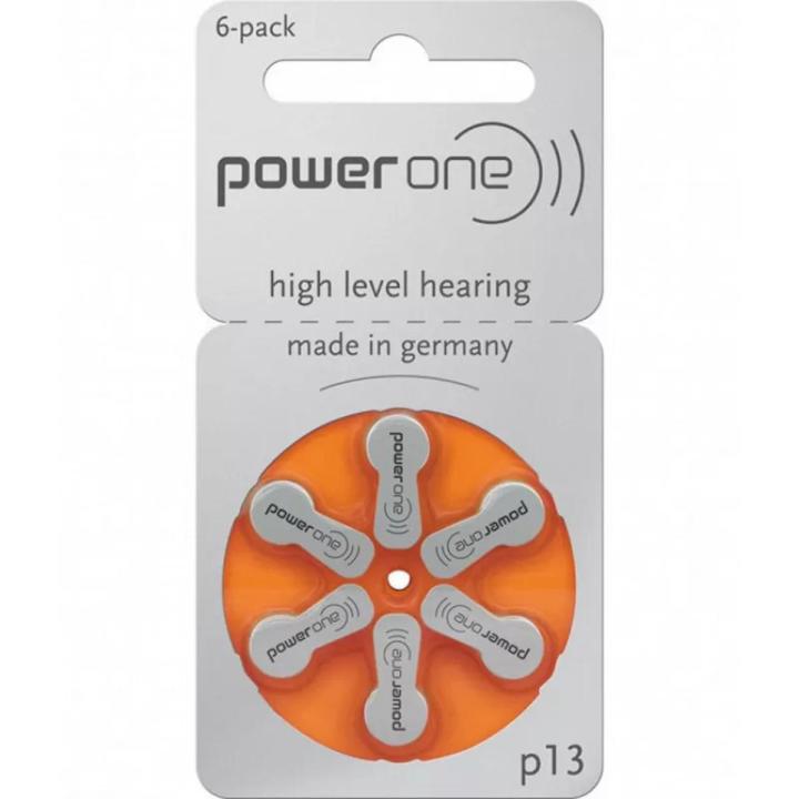 PowerOne ACCU Plus P13 Hearing Aid Battery, 6 Batteries Each Pack ...