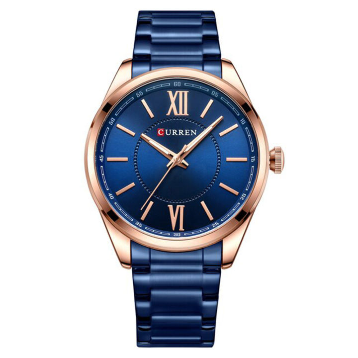 CURREN C8423S Royal Blue Stainless Steel Analog Watch For Men - Rose ...