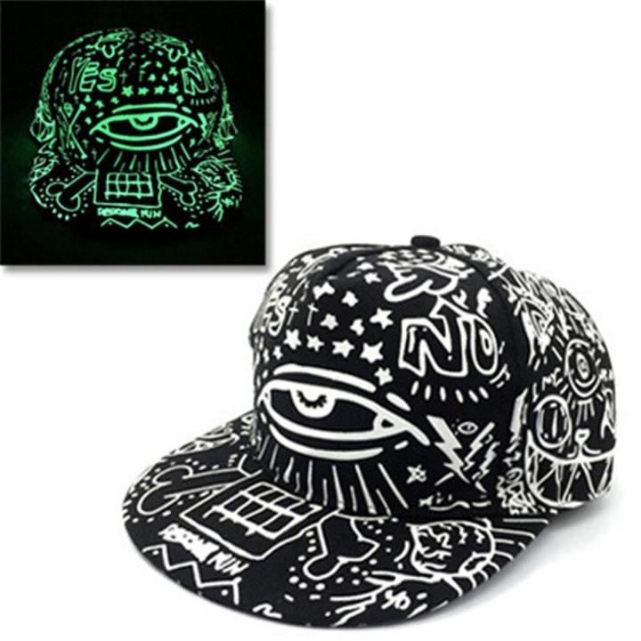 【happy one】Fluorescence hat for Graffiti Snapback Caps glowing cap ...