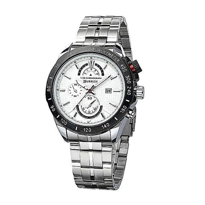Stainless Steel Analog Watch For Men – Silver | Daraz.com.bd