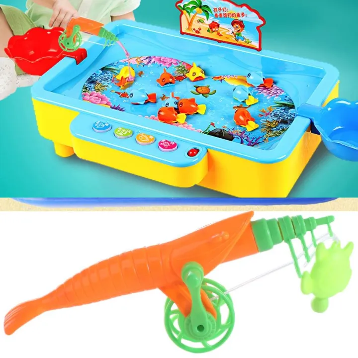 Children Toy Magnetic Kids Fishing Rod Retractable Magnet Hooks Fish ...