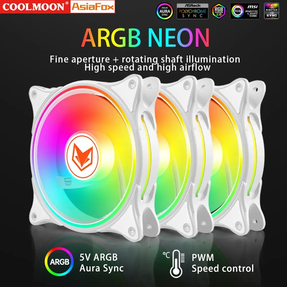 COOLMOON 120mm PC Case Fan 5V 3 Pin ARGB Case Chassis Fans 12V 4 Pin ...
