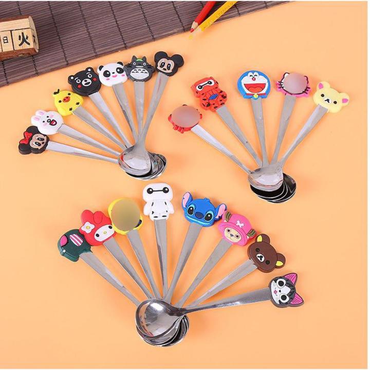 Cartoon Small Spoon for kids/Cute Stainless Steel Children Spoons/Soft ...