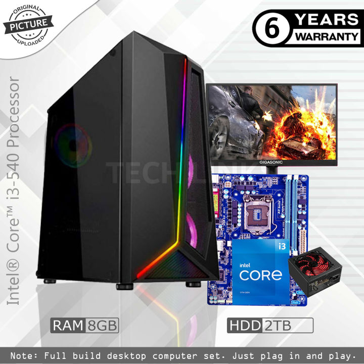 Intel Core i3 RAM 8GB HDD 2000GB Graphics 2GB Built in Gaming PC Win 10 ...