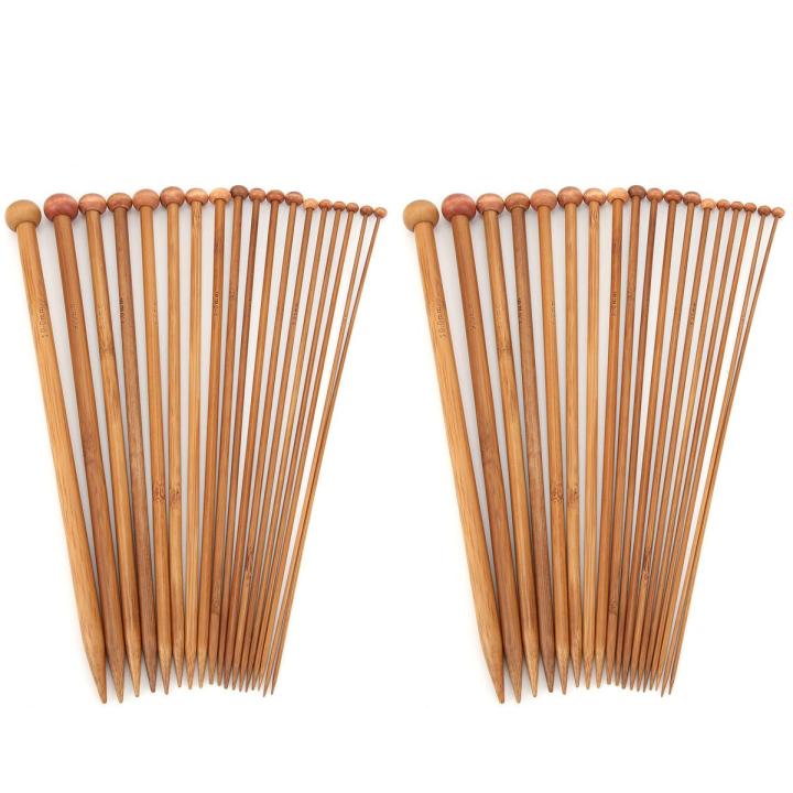36 Pcs Knitting Needles DIY Carbonized Bamboo Single Point Wool Netting ...