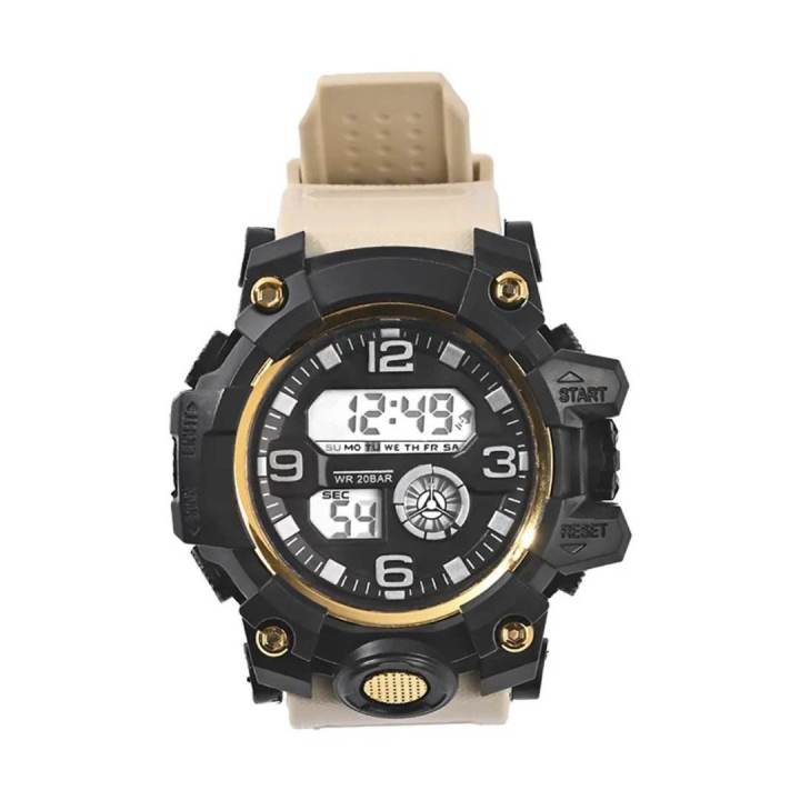 Golden Black - Men's Classic Digital Circular Watch | Daraz.com.bd