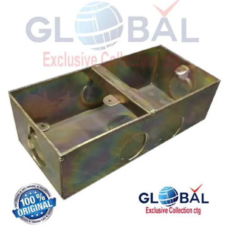 Two Gang Steel Junction Box For Electrical Wiring Sqaure Edge Yellow ...