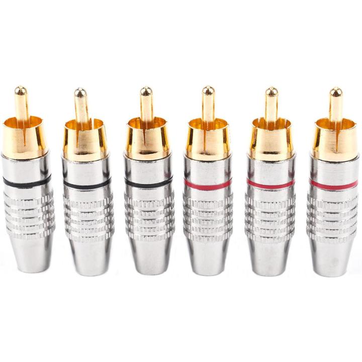 RCA Male Plug Adapter, Audio Phono Gold Plated Solder Connector,Hi End - 6-Pack,silver | Daraz ...