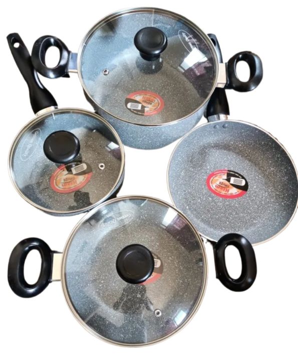 Kiam Non Stick 7 Pcs Cookware Set Marble Coating 7 Layers For Superior ...