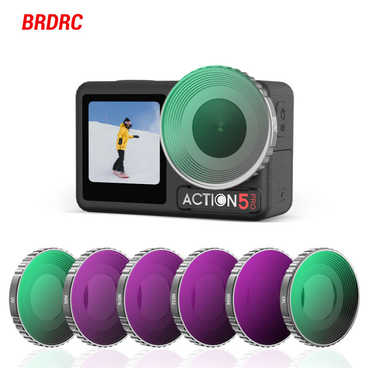 BRDRC Lens Filter Set for DJI Osmo Action 5 Pro/Action 4 Camera UV CPL ...