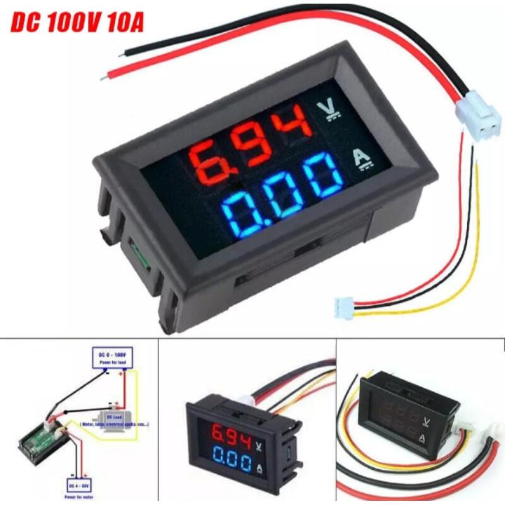 0.28 inch Mini Digital Voltmeter Ammeter DC 100V 10A Panel Amp Volt ...