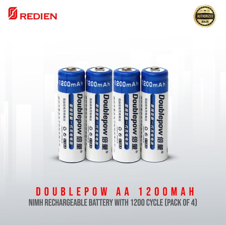 Doublepow AA (Pencil Battery) Size 1.2V 1200mAh Rechargeable NiMH ...