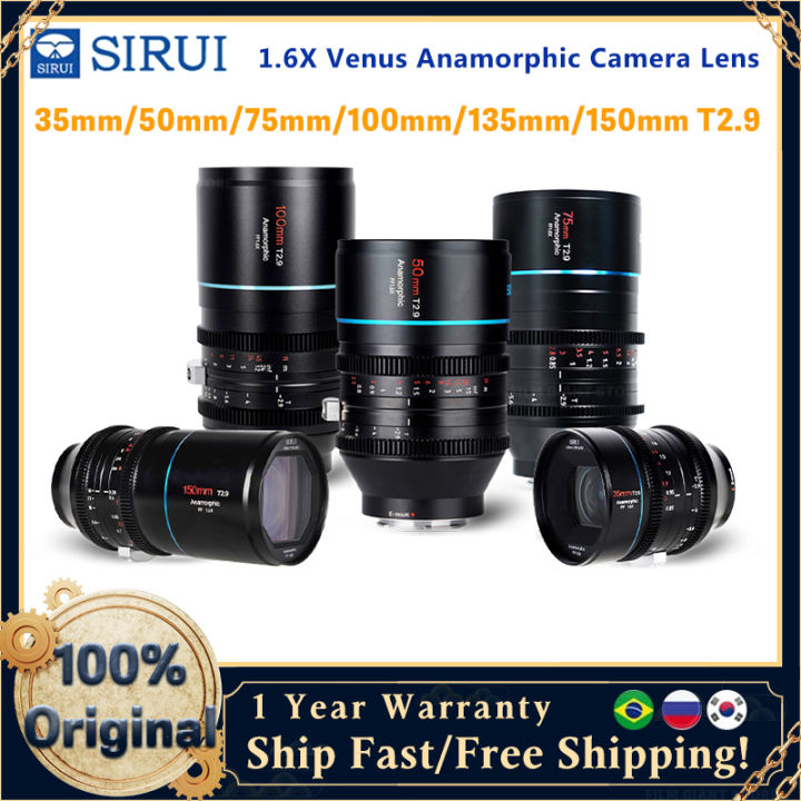 SIRUI 35mm/50mm/75mm/100mm/135mm/150mm T2.9 1.6X Venus Anamorphic Camera Len For Canon RF Sony E ...