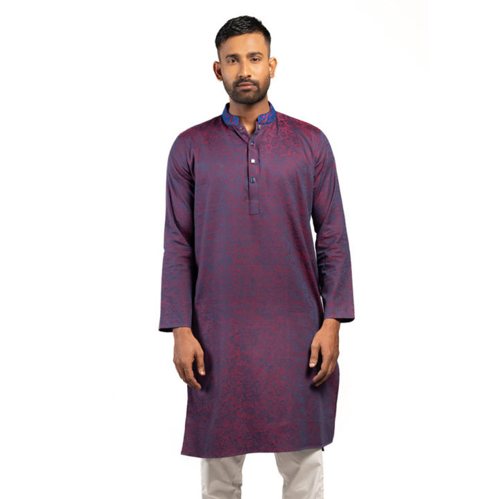 Kay Kraft Purple Cotton Embroidered Panjabi Men'S Panjabi For Men ...
