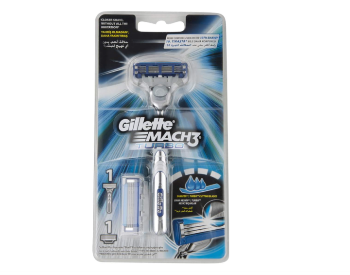 Gillette Mach3 Turbo Razor Handle + 2 Blades | Daraz.com.bd
