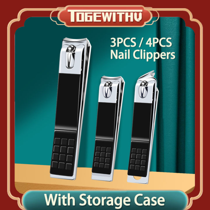 3PCS/4PCS Nail Clipper Set, Stainless Steel Nail Cutter Slant Edge ...