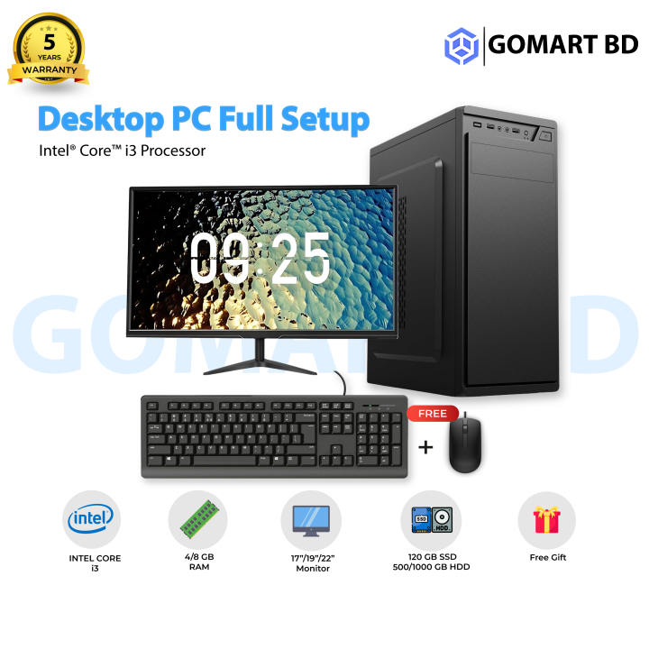 Intel Core i3 Desktop Computer Full Setup | Customizable 4-8GB RAM ...