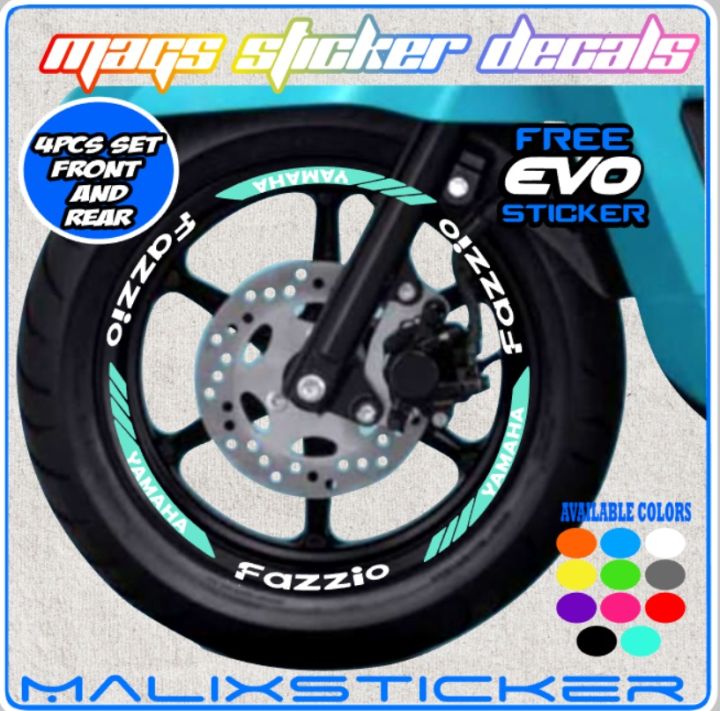 Mio Fazzio mags sticker 4pcs set front and rear sticker decals | Daraz ...