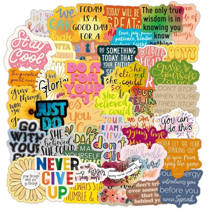 50PCS Motivational Phrases Sticker Inspirational Life Quotes DIY Laptop ...