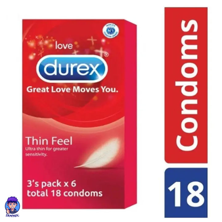 Durex Thin Feel Great Love Condoms 6 Packets Total 18 Pcs | Daraz.com.bd