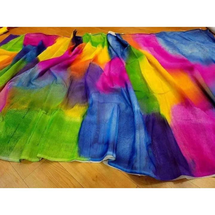 Exclusive Designer Hand Print Resom silk Saree / Resom suti Saree Super ...