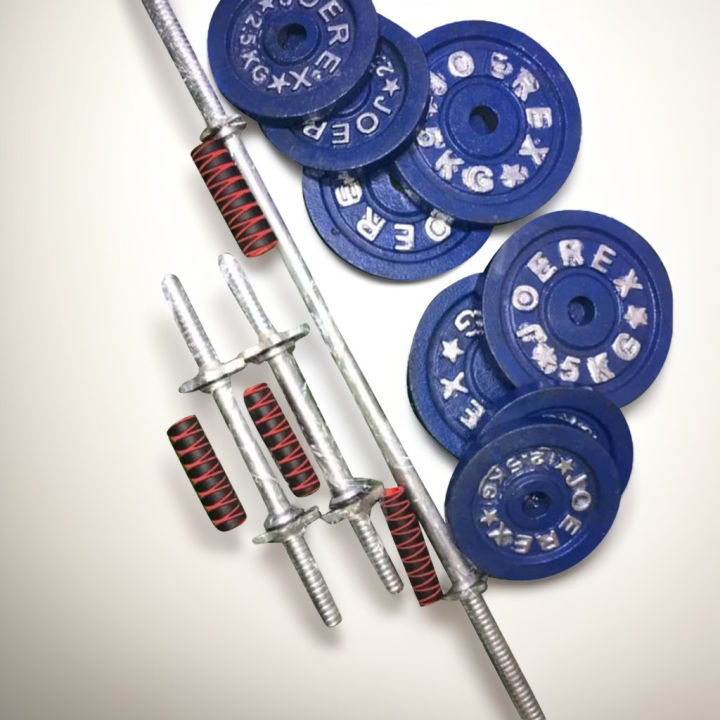 Eight Pieces Dumbbell Set With Two 10 inch Sticks 1 pcs 3 feet burble ...