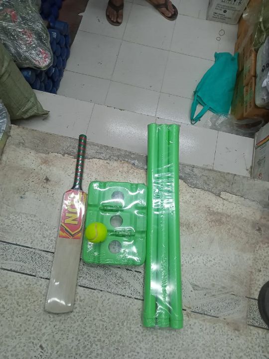 CRICKET SET ,1PCS BAT ..1 PCS TANICE BALL , 1 SET STAMP | Daraz.com.bd