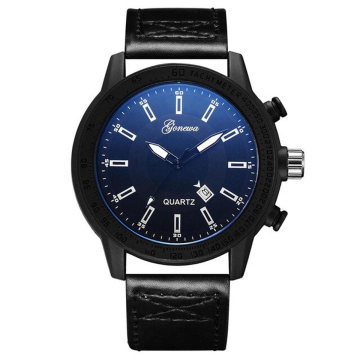 Gonewa Men Stainless Steel Quartz Analog Military Sport Leather Band ...